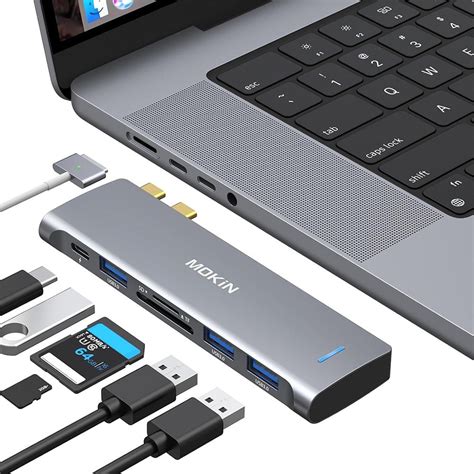 Mokin 6 In 1 Hub Usb C Adapter For Macbook Proair Sobre