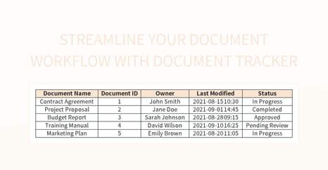 Streamline Your Document Workflow With Document Tracker Excel Template And Google Sheets File