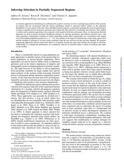 pdf inferring selection in partially sequenced regions