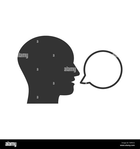 Head Talk Speaking Icon Vector Illustration Flat Stock Vector Image