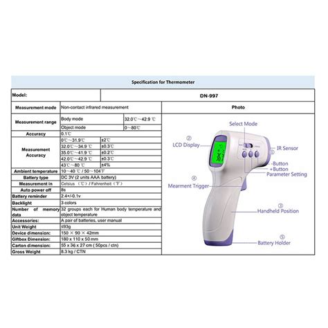 Human Body Thermometer Electronic Forehead Thermom Vicedeal