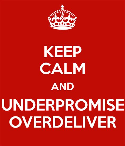 Under Promise Over Deliver Always By For You My Best £1kday
