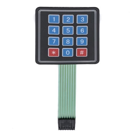 Teclado Membrana 4 X 3 Arduino Sellado Con Sticker Cyberofice