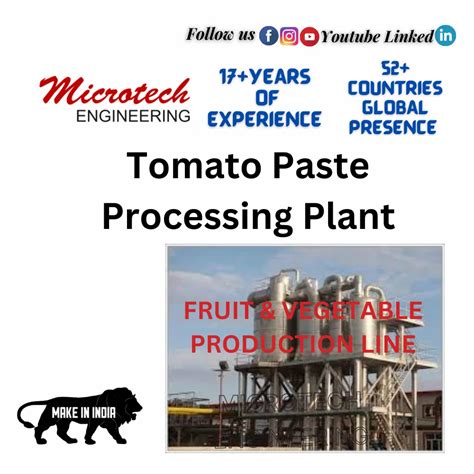 Semi Automatic Tomato Paste Processing Plant Tamato 500 To 5000 At ₹ 3525428piece In New Delhi