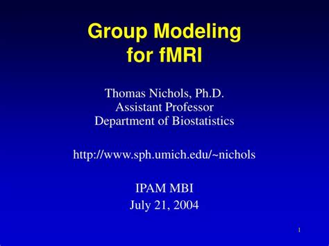 Ppt Group Modeling For Fmri Powerpoint Presentation Free Download