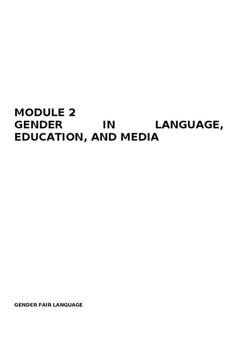 Chapter Ii Gender In Language Education And Media Gender Fair
