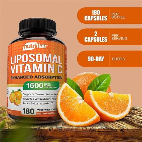 뉴트리플레어 리포조말 비타민c 1600mg 180캡슐 2023 비타민