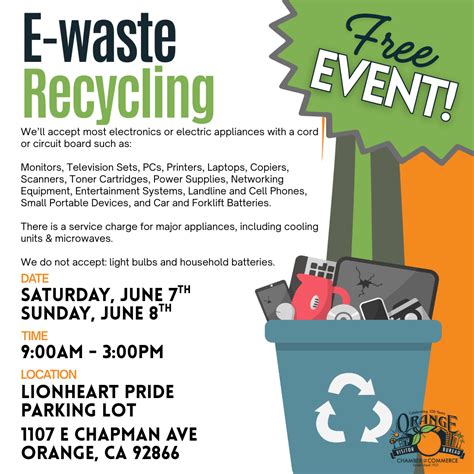 E Waste Recycling Event Orange Chamber Of Commerce And Visitors Bureau