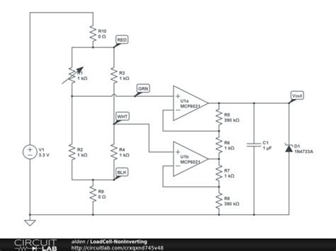 LoadCell NonInverting CircuitLab LoadCell NonInverting CircuitLab