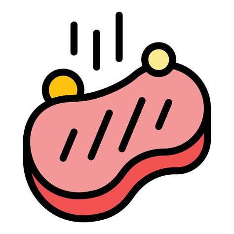 Grilled Steak Icon Vector Flat 21905114 Vector Art At Vecteezy