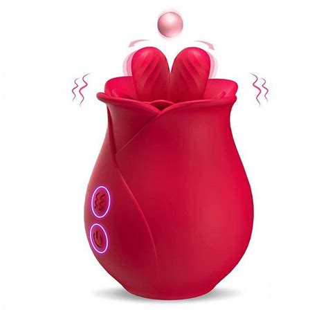 Frequency Double Tongue Licking Vibrator Women Masturbation Clits Stimulating Vibrator Rose