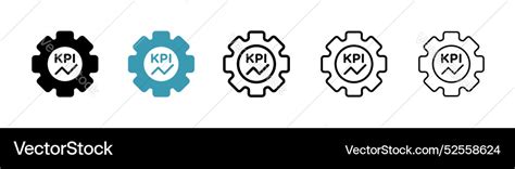 Kpi Icon Set On White Background Royalty Free Vector Image
