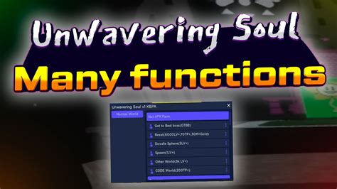 Unwavering Soul Script Many Functions Youtube