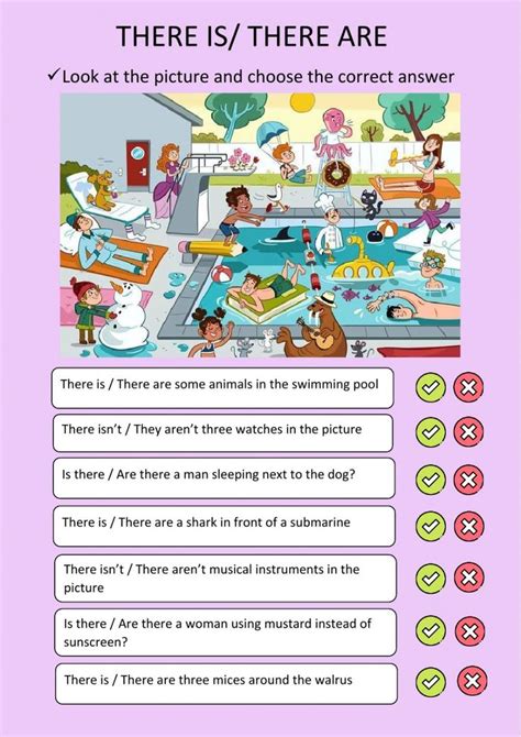 There Is There Are Interactive Worksheet Worksheets English As A