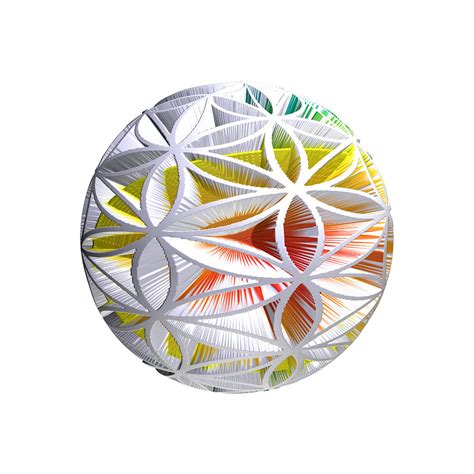 3D Sphere Flower Of Life Rainbow Pattern Sacred Geometry Digital