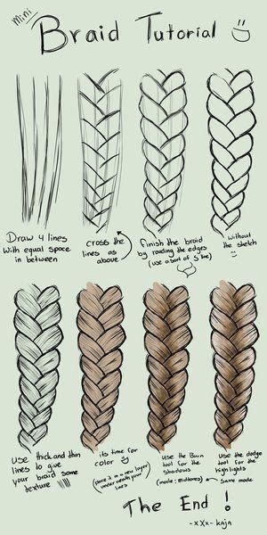A Quick Tutorial On How To Draw A Cartoon Braid How To Draw Braids