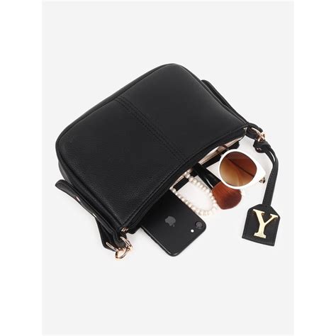 Buy Yelloe Baguette Bag With Long Sling Black Online