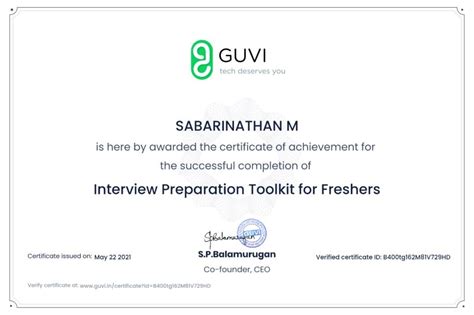 Sabarinathan M On Linkedin Guvi Lead Interview Freshers