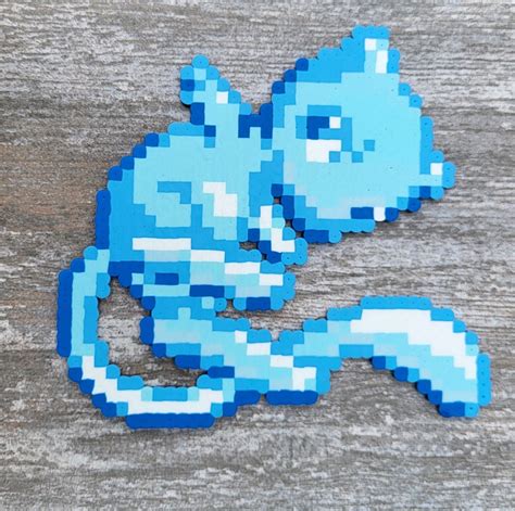 Perler Bead Art Shiny Mew Pokemon Etsy