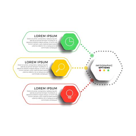 Premium Vector 3 Steps Infographic Template With Realistic Hexagonal