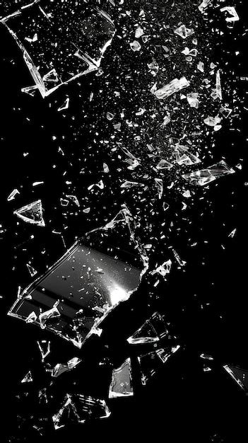 Broken Glass On Black Background Premium Ai Generated Image