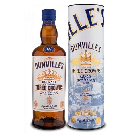 Dunvilles Three Crowns Blended Irish Whiskey 70cl Castle Off Licence