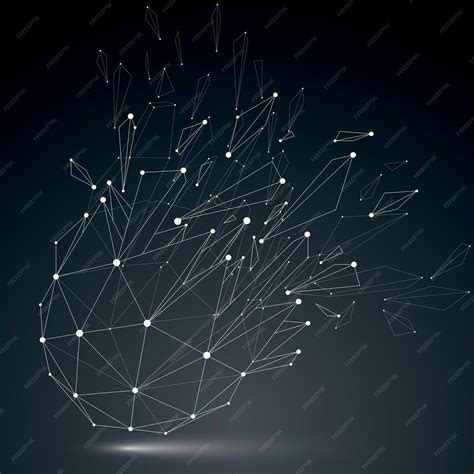 Premium Vector 3d Vector Wireframe Object Broken Into Different Particles Geometric Polygonal