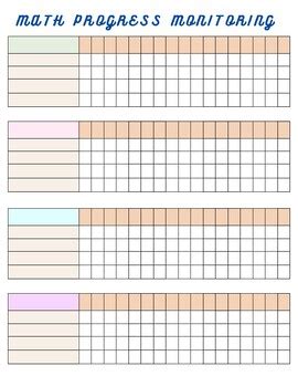Progress Monitoring Sheets By MsDarley TPT