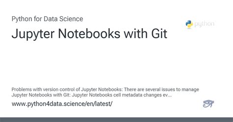 Jupyter Notebooks With Git Python For Data Science