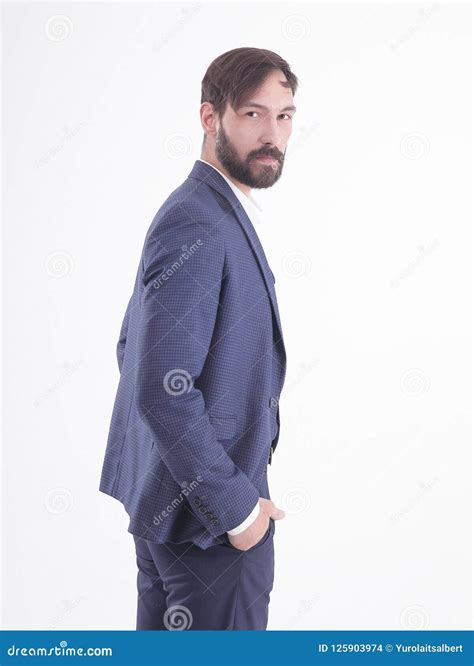 Vista Lateral Hombre De Negocios En Un Traje De Negocios Aislado En El