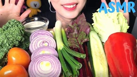 Asmr Veggie Platter Eating Soundpart 4 야채먹방 리얼사운드 Youtube