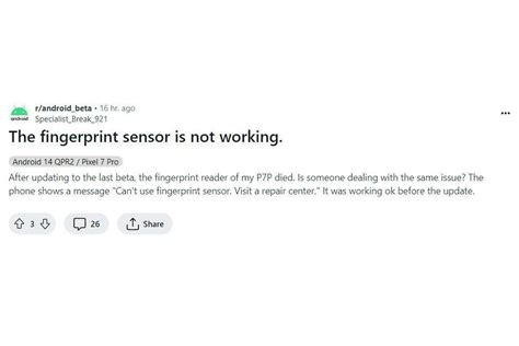 Fingerprint Scanner Stops Working For Some Pixel 7 Pro Users After Latest Android 14 Beta