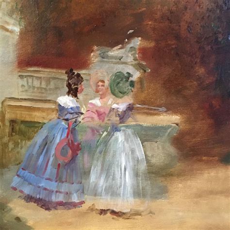 Theodore Roussel In The Park Impressionist Landscape Fine Antique