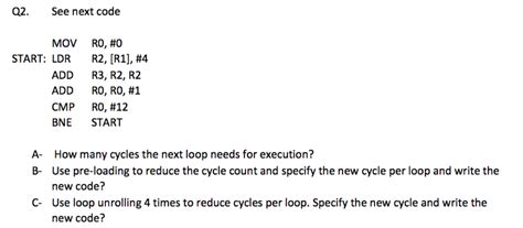 Solved How Many Cycles The Next Loop Needs For Execution Chegg