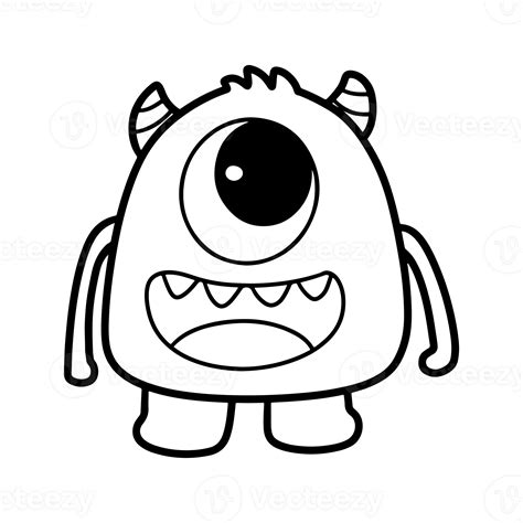 Cute Monster Outline Cartoon 25173658 Png
