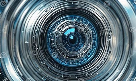 Close Up View Metallic Surface With Concentric Circles Varying Sizes Creating Mesmerizing