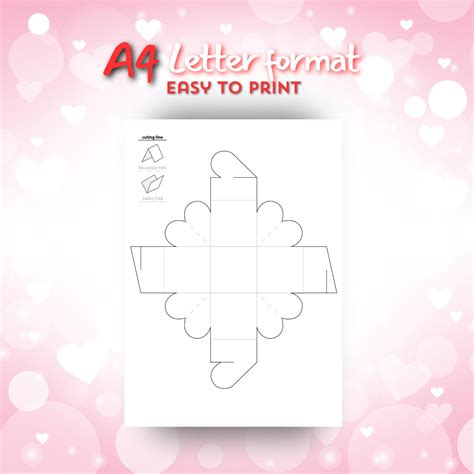 Mini Paper Heart Box Template Pdf Printable Diy Valentines Day