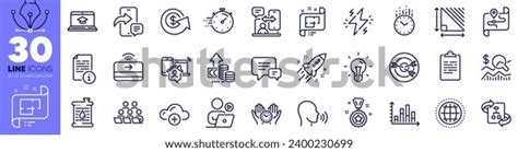 Technical Algorithm Cloud Computing Startup Rocket Stock Vector