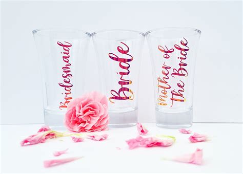 Personalised Shot Glasses Birthday Bridesmaid Bride Etsy Uk