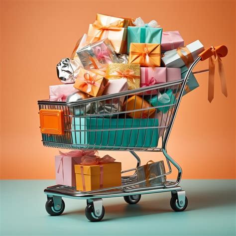 premium photo a shopping cart filled with an array of ts captured