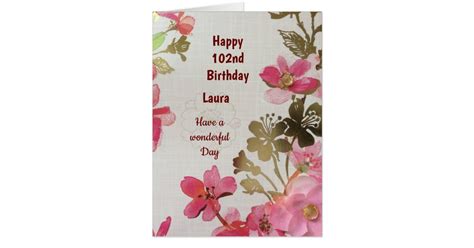 Large Happy 102nd Birthday Card Zazzle