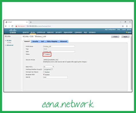 Configure uma WLAN Básica na WLC CCNA 200 301