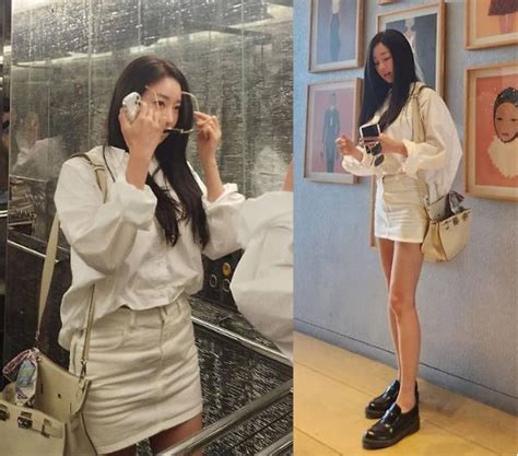 김사랑 단 거 먹고 쑥쑥 크면 반칙 8등신 비웃는 9등신 비율 놀랍다 미니스커트룩