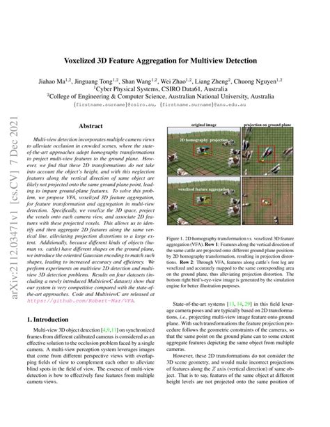 Voxelized 3d Feature Aggregation For Multiview Detection Deepai