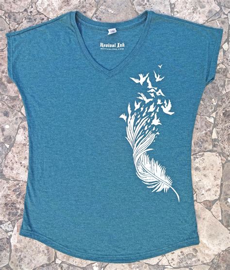 Bird Lover T For Her Feather Tshirt For Woman Unique Etsy