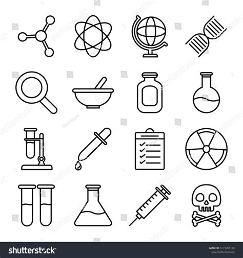 Science Icons Pack Isolated Science Symbols Stock Vector Royalty Free 1273988188 Shutterstock