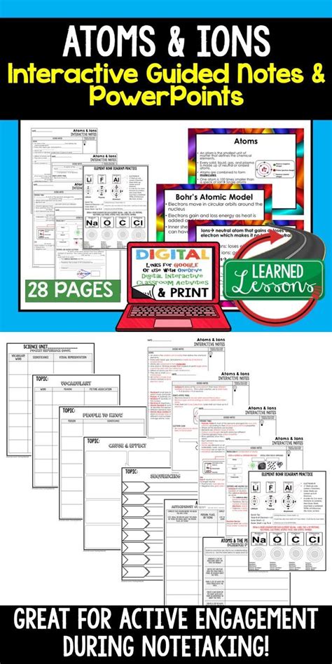 Atoms Guided Notes PowerPoints NGSS Earth Science Guided Notes