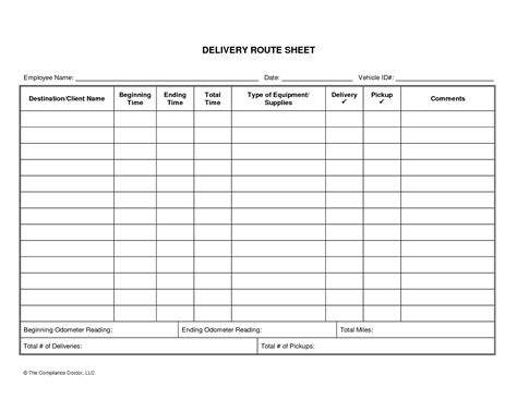 Driver Time Sheet Template