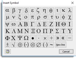 Insert Symbol Genstat V21