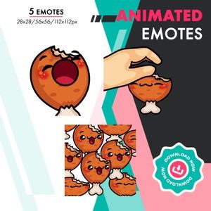 Animated Chicken Thigh Emotes Pack 5 Cute Fried Chicken Raid POP